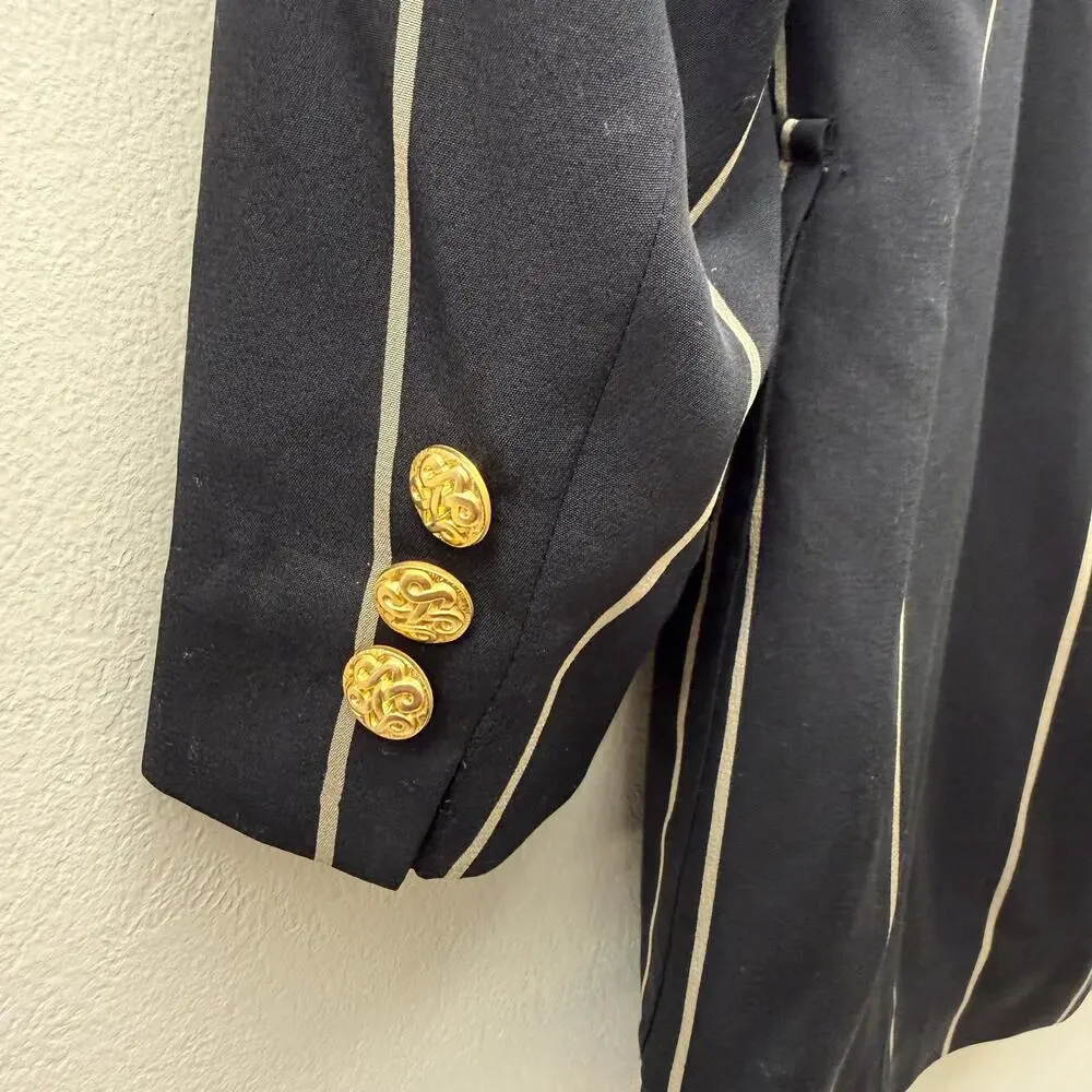 Patrick Collection | Jackets & Coats | Vintage 98s Black Silk Pinstripe ...